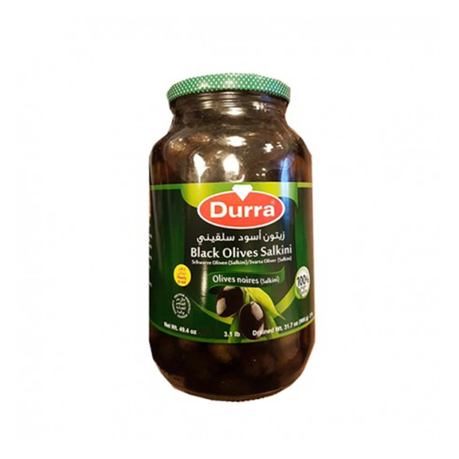 Al Durra Whole Black Olives Salkini 650g – MyJam Food