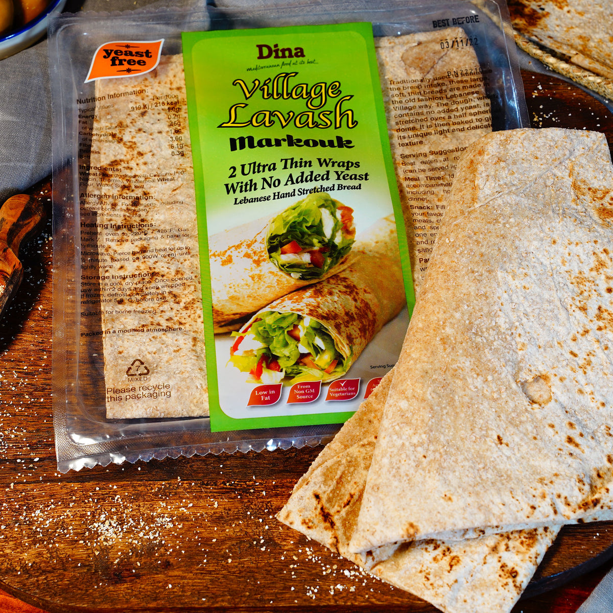 Dina Bread Village Lavash Markouk 2Pcs – MyJam Food